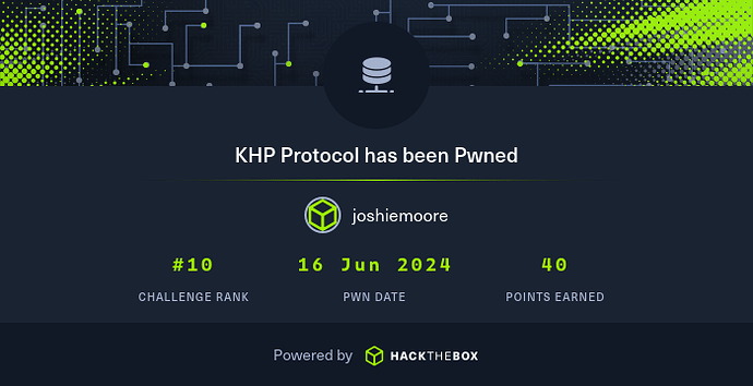 Official KHP Protocol Discussion - Challenges - Hack The Box :: Forums