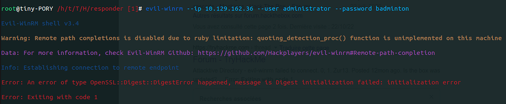 Problem with Responder - Machines - Hack The Box :: Forums