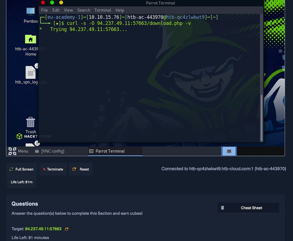 Curl - Web Requests - Academy - Hack The Box :: Forums