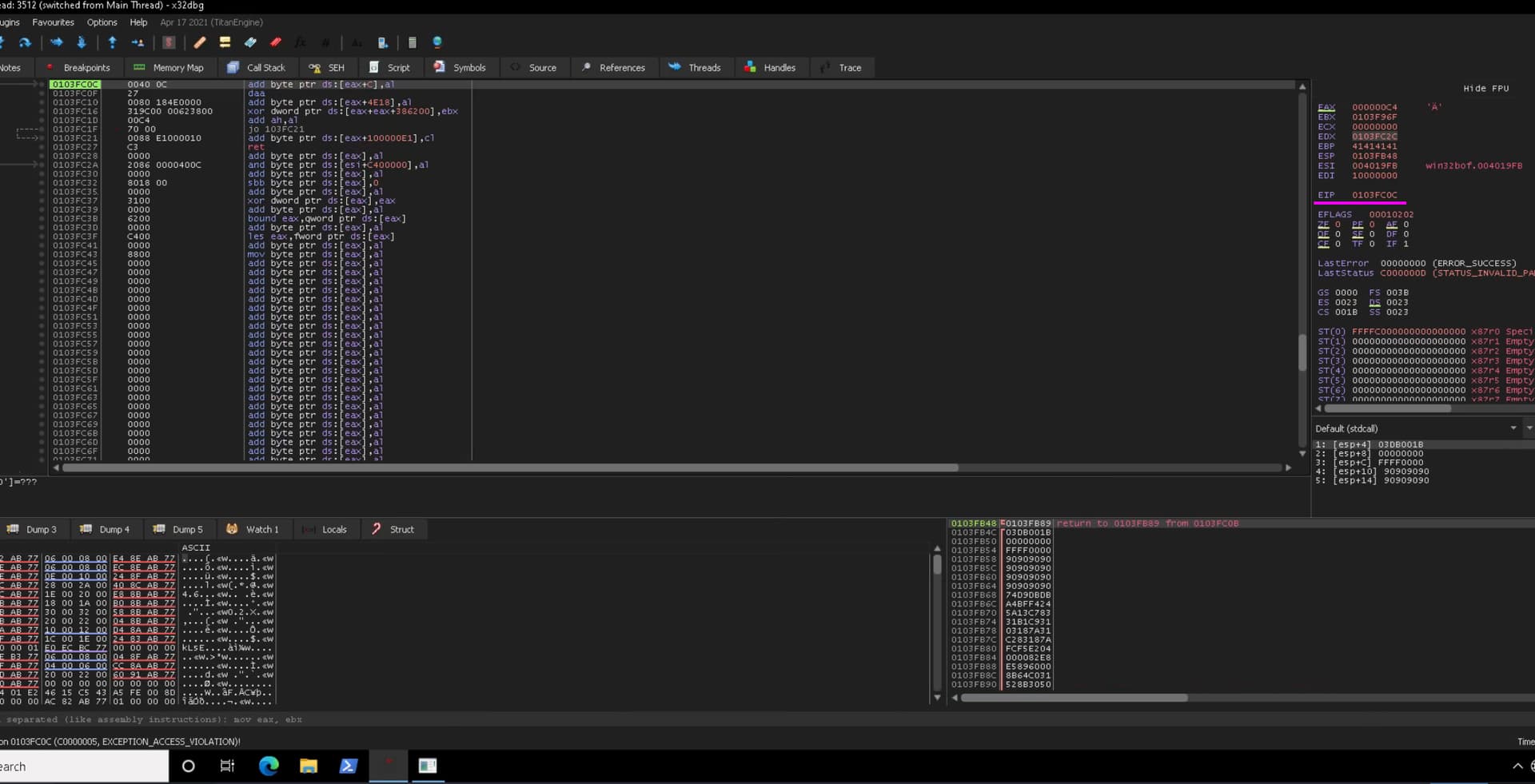 Stack-Based Buffer Overflows on Windows x86 - JMP ESP - Academy - Hack The Box :: Forums