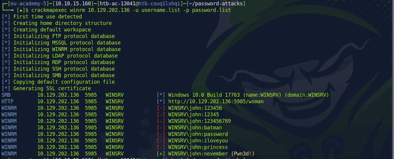 Password Attacks - Network Services - Help! - Academy - Hack The Box ...