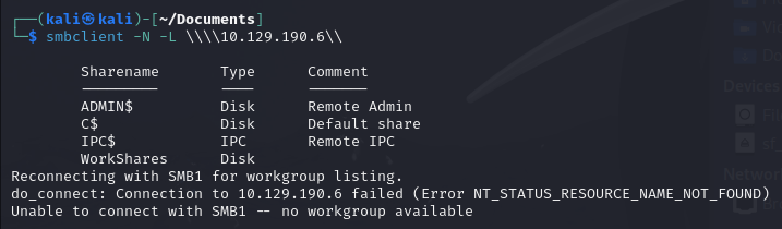 Starting Point - Unable to connect with SMB1 - Machines - Hack The Box :: Forums